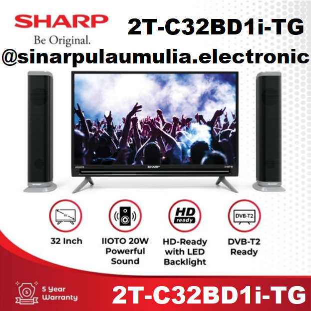 Jual Sharp LED TV 32 Inch Speaker Tower Aquos 32 Inch HD Digital USB ...
