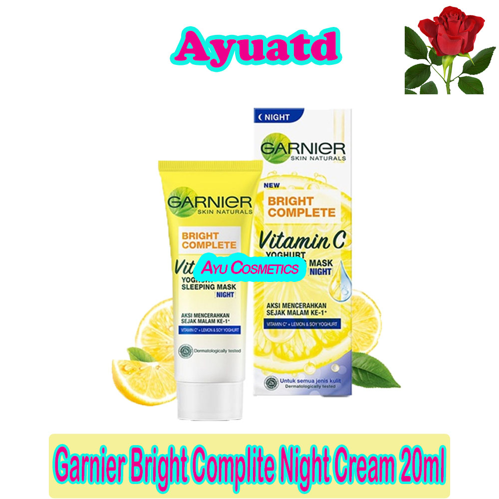 Jual Garnier Bright Complete Night Cream - Yoghurt Sleeping Mask 20ml | Shopee Indonesia