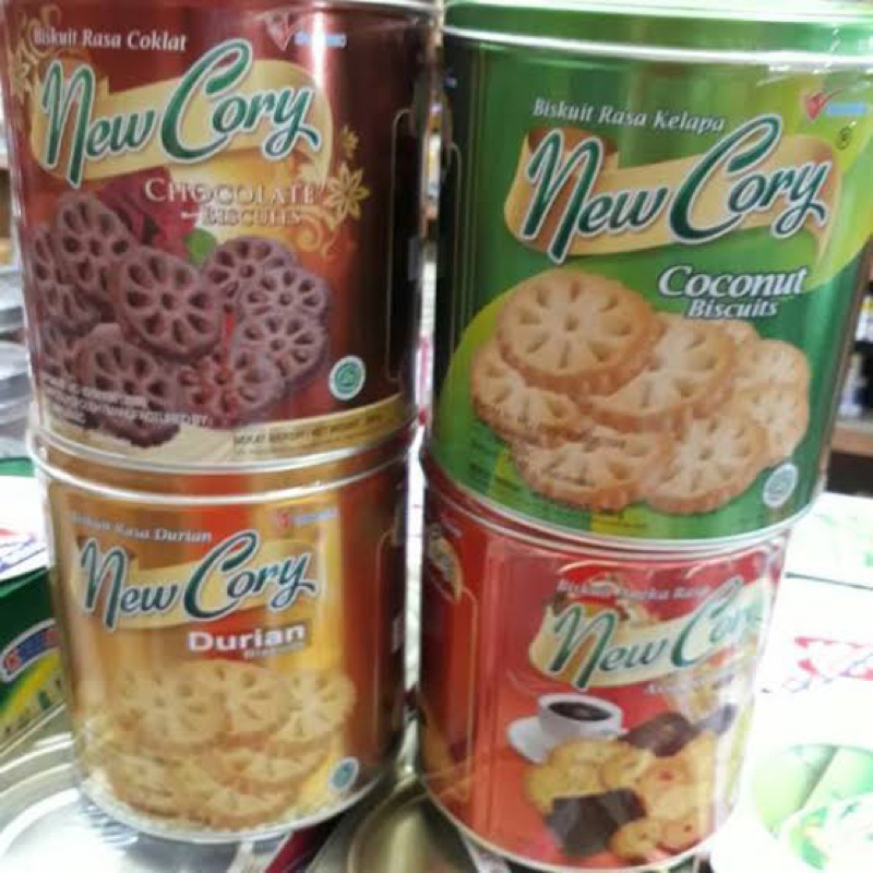 Jual New Cory BULAT 400gr Biskuit Kaleng Assorted Coklat Durian Coconut ...