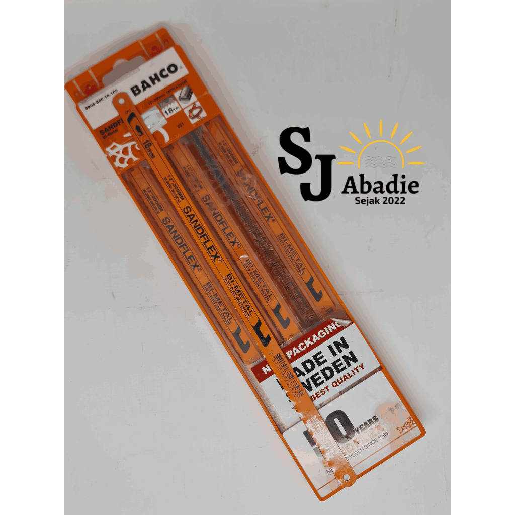 Jual (1 PCS) Mata Gergaji Besi Bi-Metal Engkel Bahco Sandflex 18T 24T ...