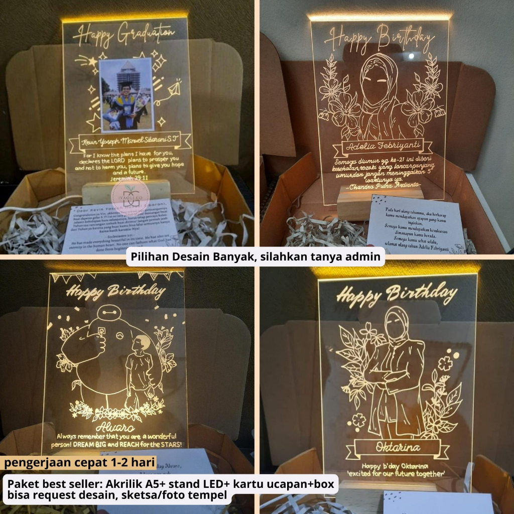 Jual Akrilik Custom Kado Wisuda Ulang Tahun Pacar Aniv / GURU / kado ...