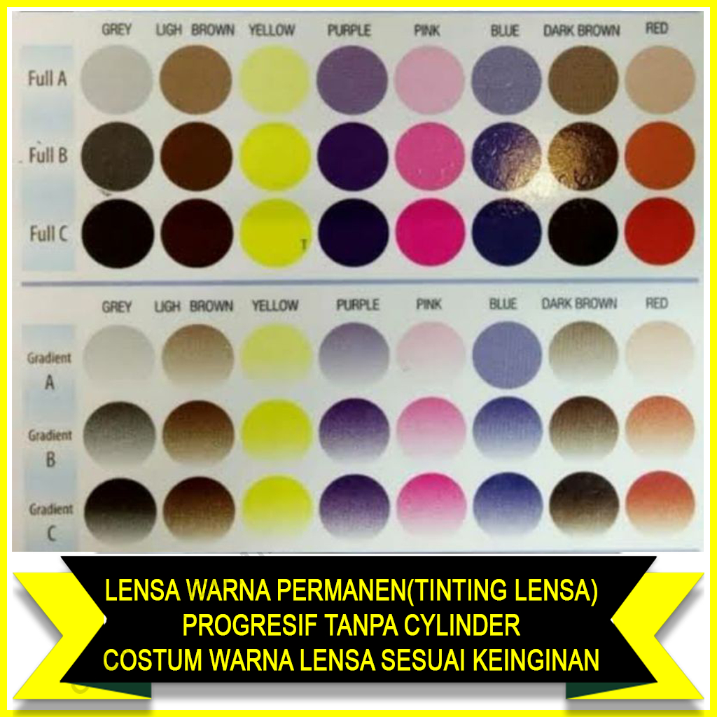 Jual LENSA WARNA PERMANEN(TINTING) PROGRESIF CR39/PLASTIK COSTUM WARNA ...