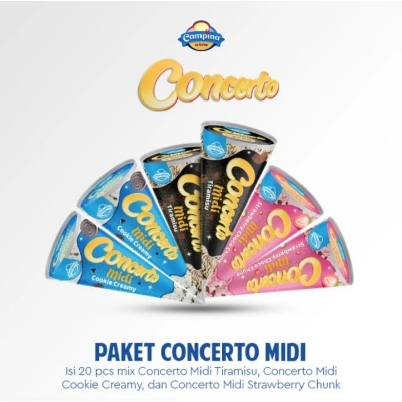 Jual Campina ice cream paket concerto midi isi 20pcs | Shopee Indonesia