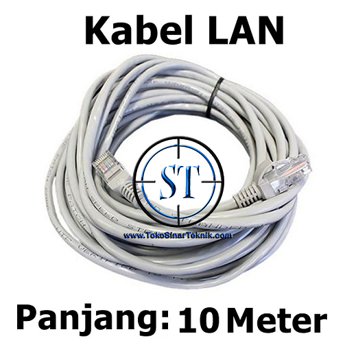 Jual Kabel LAN CAT5E + RJ45 @10M Router Wifi Wireless Access Point ...