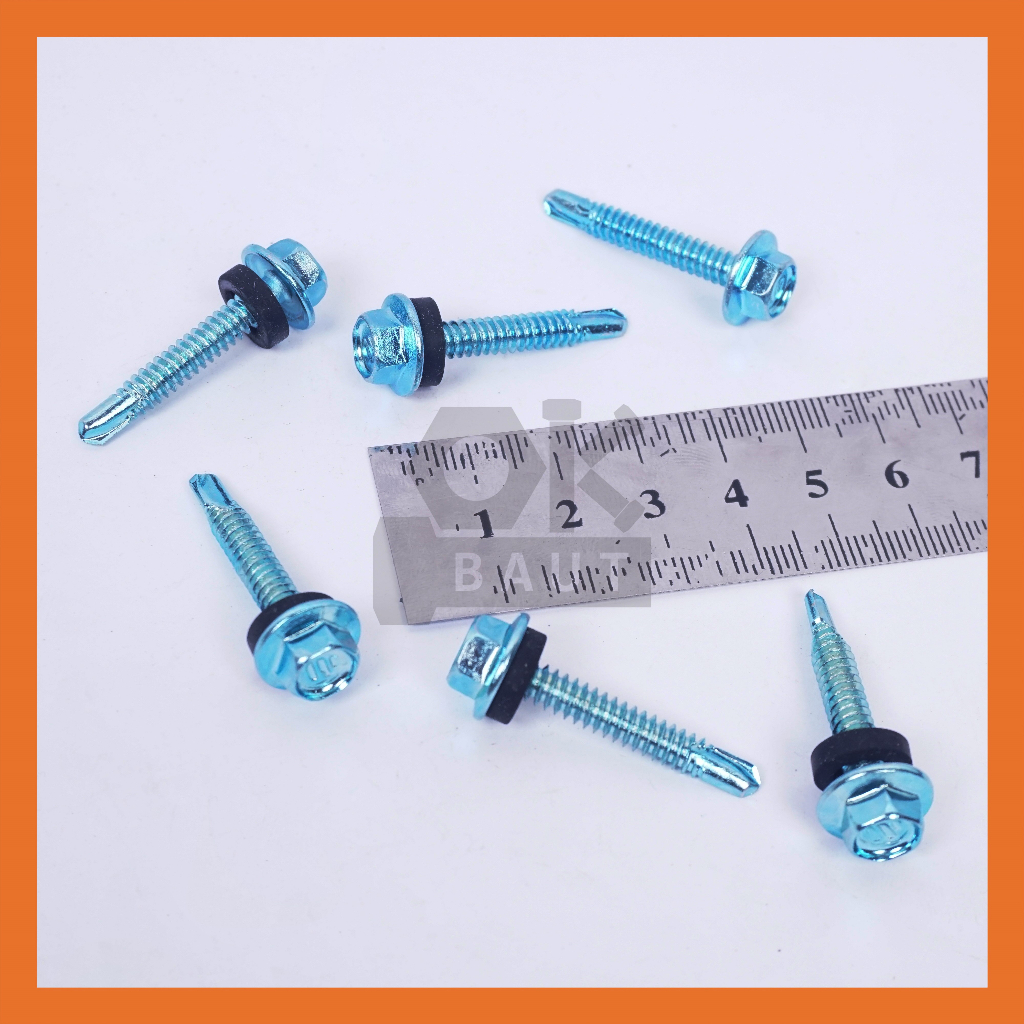 Jual WILSON SDS 12x30 mm PUTIH + Karet Baut Baja Ringan Drilling Sekrup ...