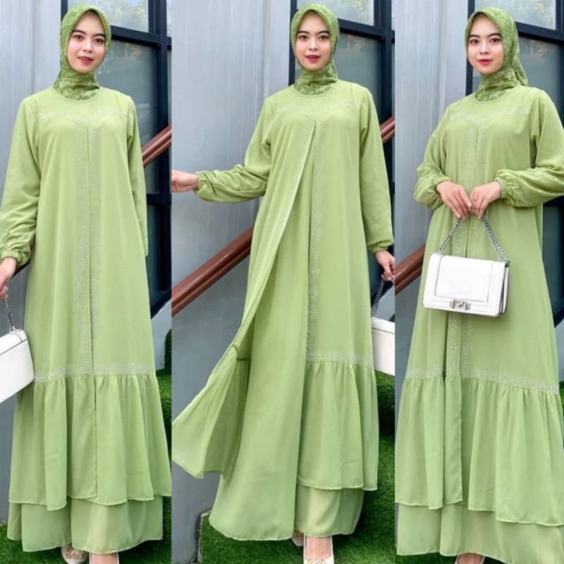 Jual GAMIS MALAYSIA CERUTY SAGE GREEN PAYET WANITA TERBARU | CERUTI ...