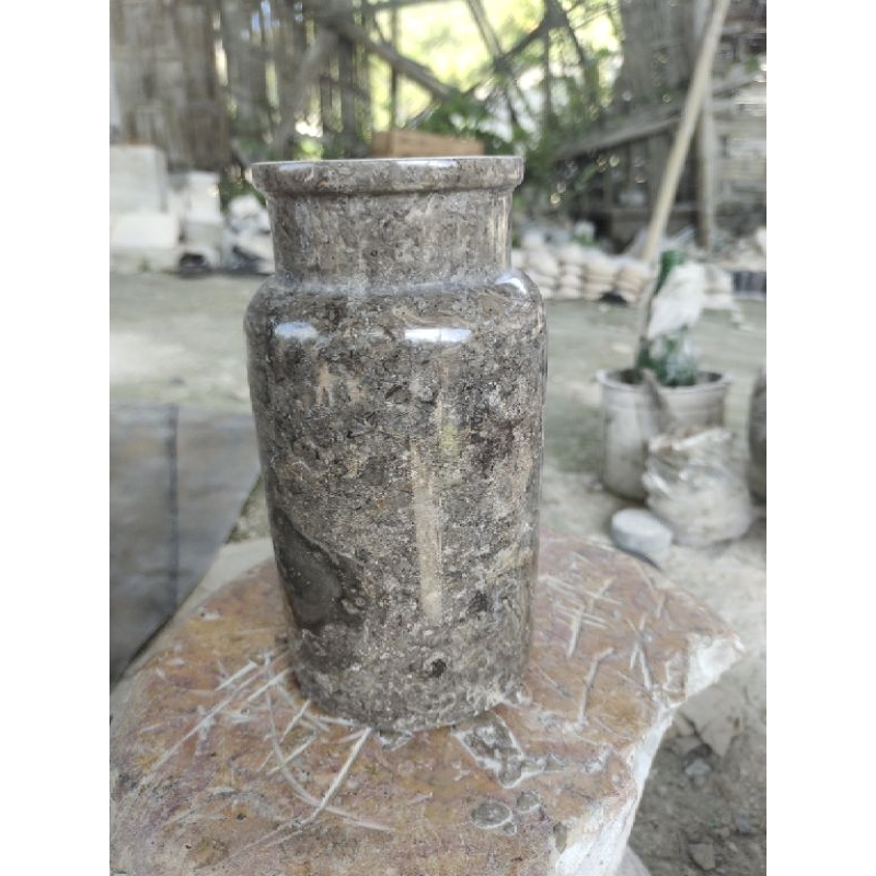Jual vas bunga batu marmer diameter 12cm tinggi 20cm | Shopee Indonesia