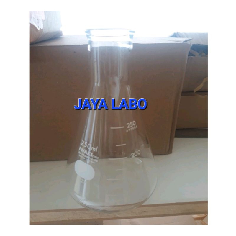 Jual IWAKI ERLENMEYER FLASK 250ml 4980 CTE.33 / Labu Erlenmeyer 250ml | Shopee Indonesia