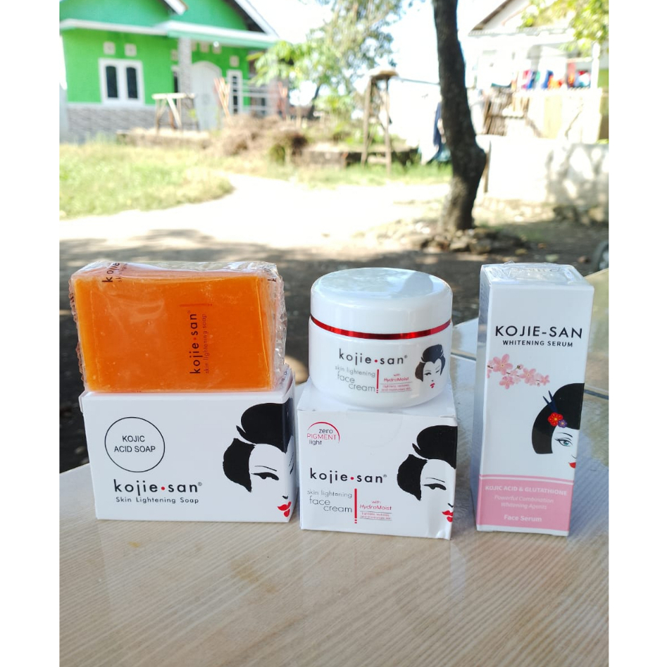 Jual Paket Kojisan + Serum / Kojie san 3 in 1 / Face Lightening Cream ...