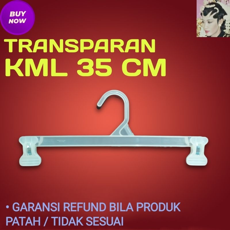 Jual HANGER JEPIT DEWASA "KMB TRANSPARAN 35 CM" BARANG ISTIMEWA ...