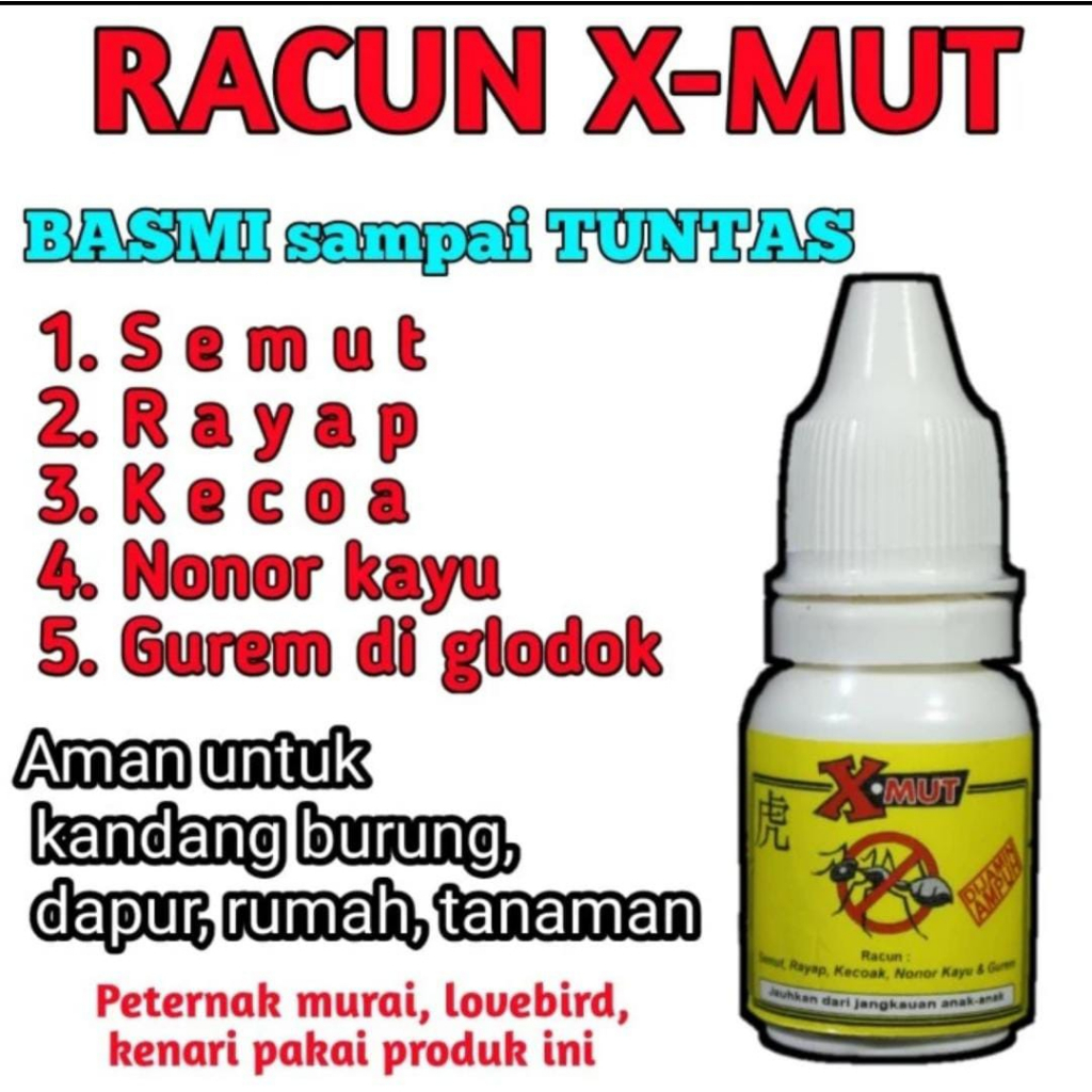 Jual racun xmut x-mut pembasmi semut kecoa rayap nonor kayu gurem ...