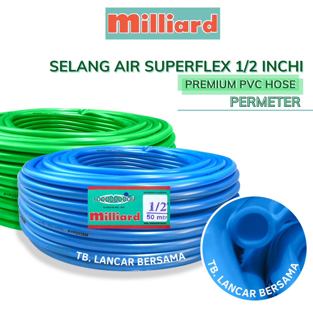 Jual SELANG AIR 1/2 INCHI MILLIARD SUPERFLEX HARGA PERMETER | Shopee Indonesia