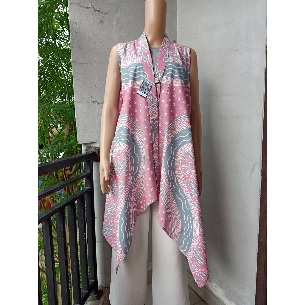 Jual Outer Vest Batik - Free size fit to XXL | Shopee Indonesia