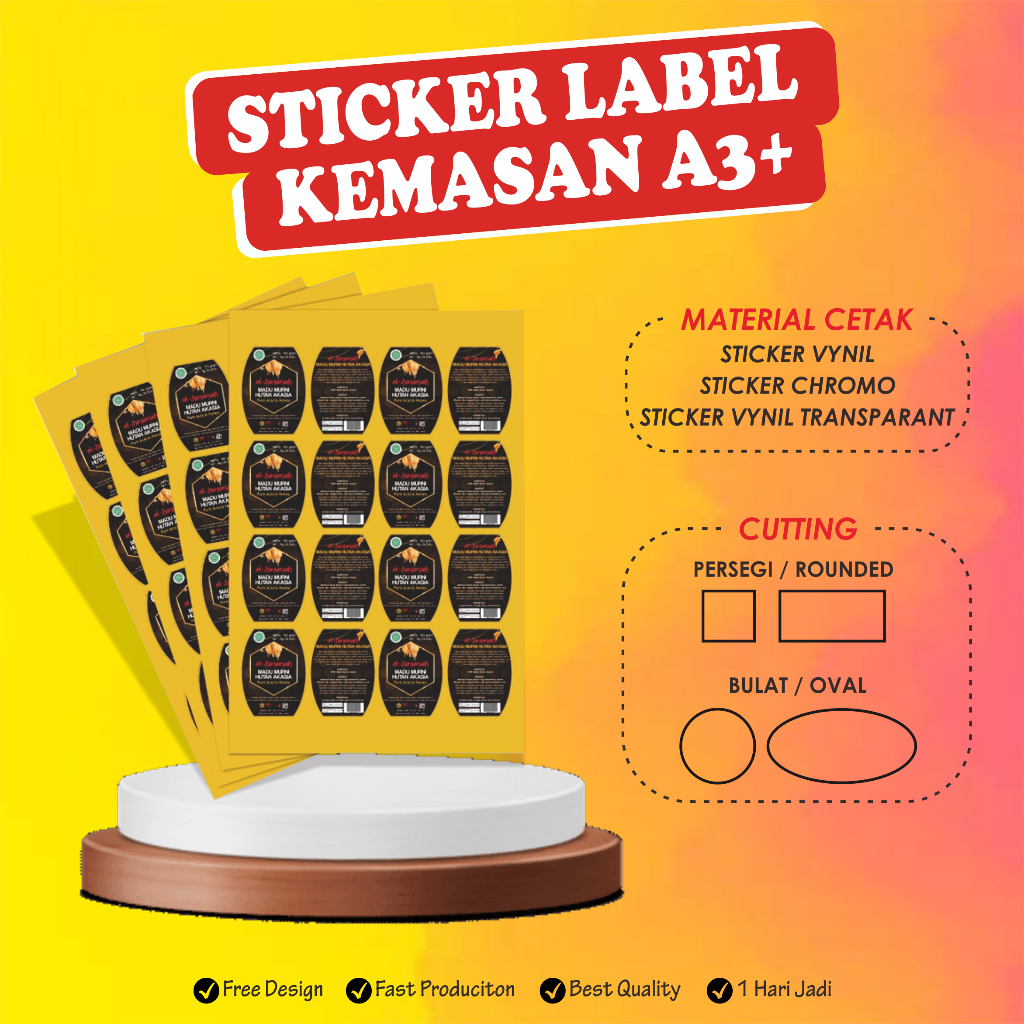 Jual CETAK STIKER LABEL KEMASAN/LABEL PRODUK/LABEL OLSHOP A3+ CUSTOM ...