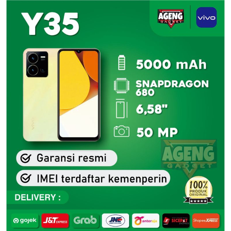 Jual Vivo Y35 8/128 Garansi Resmi 100% Original | Shopee Indonesia