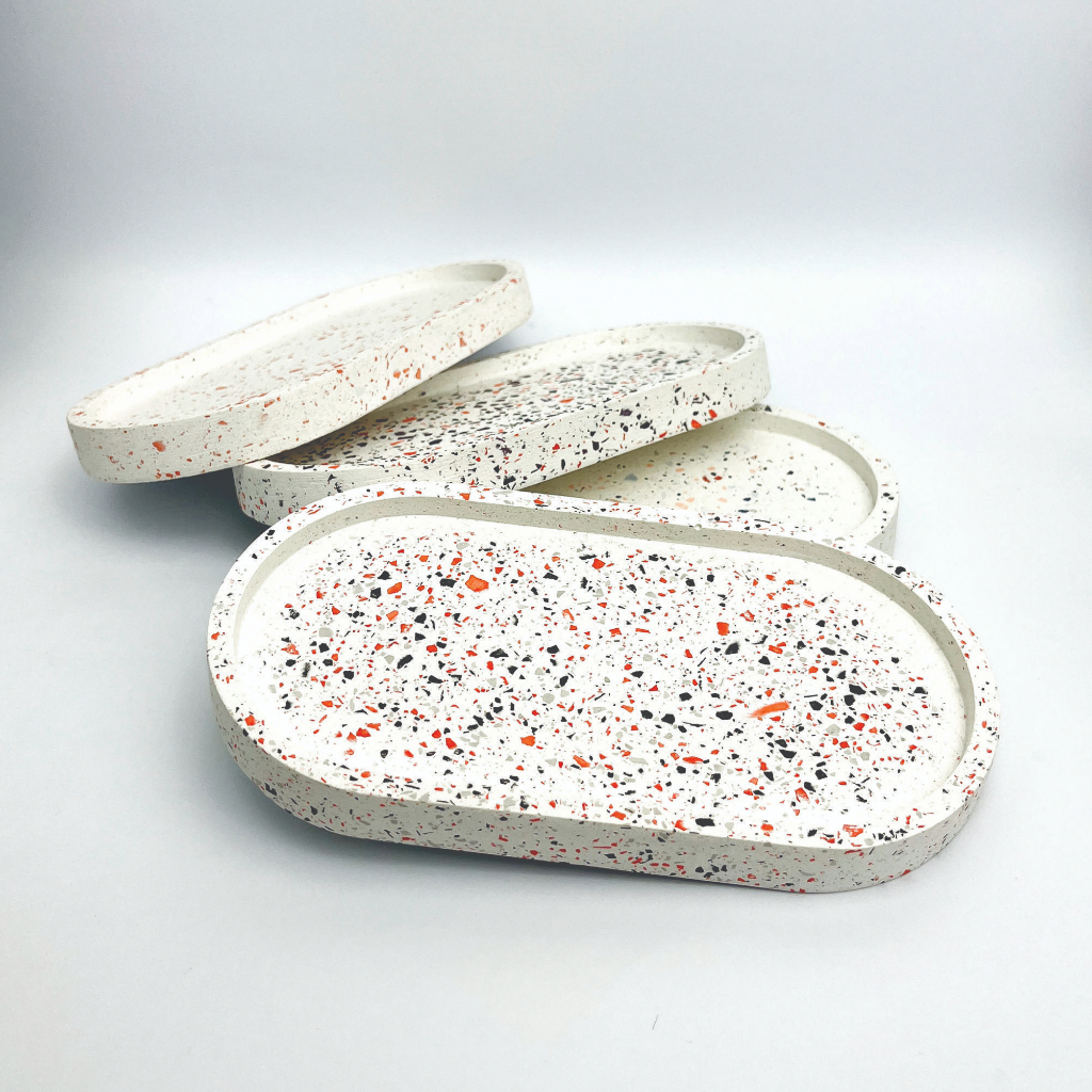 Jual Terrazzo Oval Coaster / Tray | Jesmonite Coaster / Tray | Tatakan ...