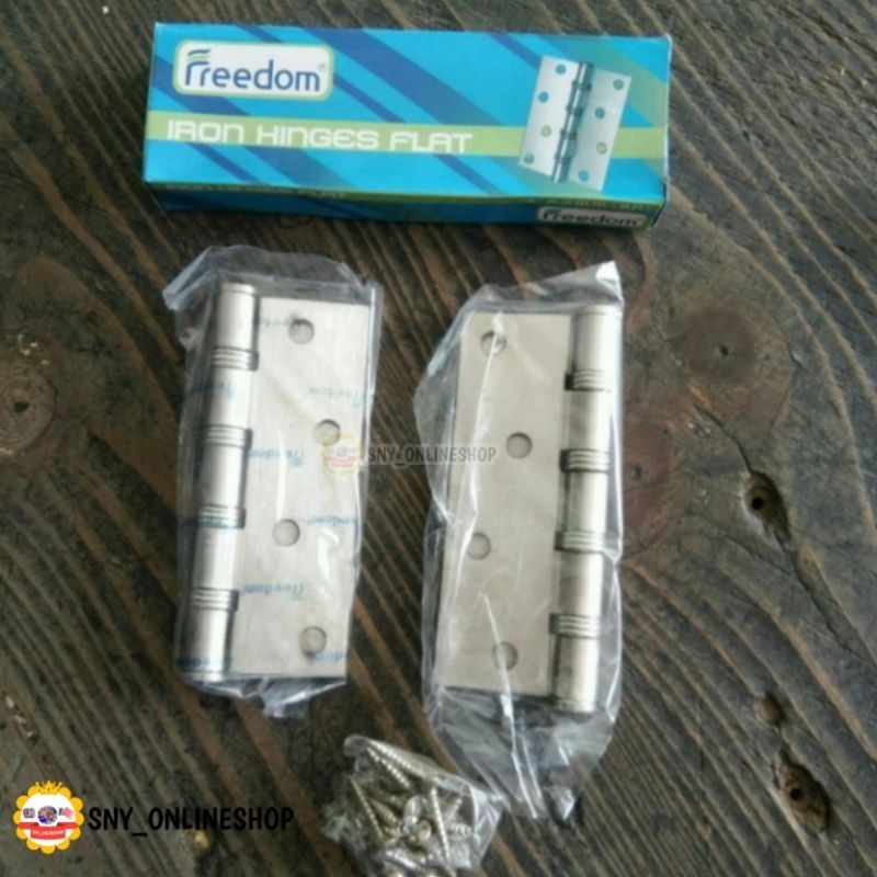 Jual Iron Hinges Flat / Engsel 4" Inch Tebal 3mm Type SN Freedom ...