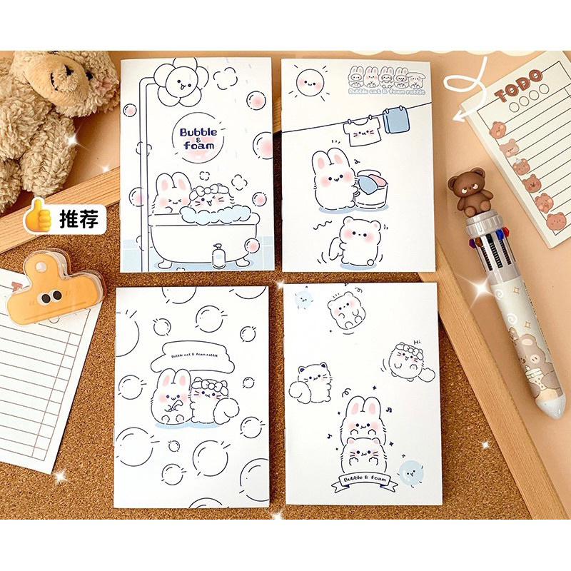 Jual buku catatan mini notes notebook memo lucu motif sweet bubble cat ...