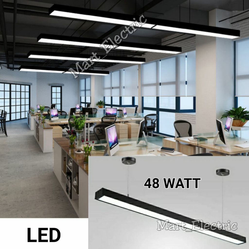 Jual LAMPU BALOK LED 48 WATT/ LAMPU KANTOR OFFICE PLAFON GANTUNG LED 48 ...