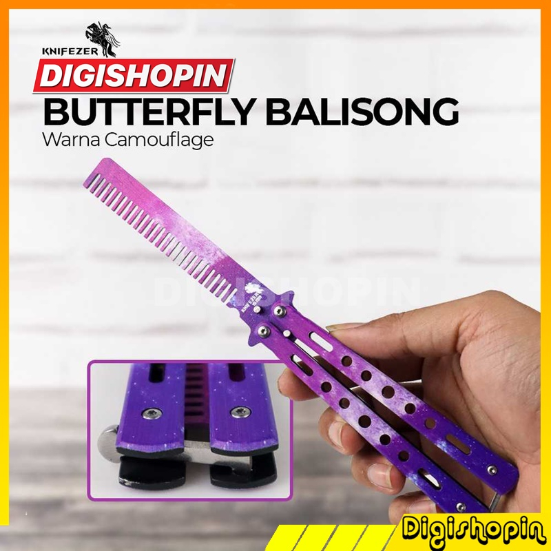 Jual KNIFEZER Sisir Model Balisong KNIFEZER Stainless Steel Butterfly ...