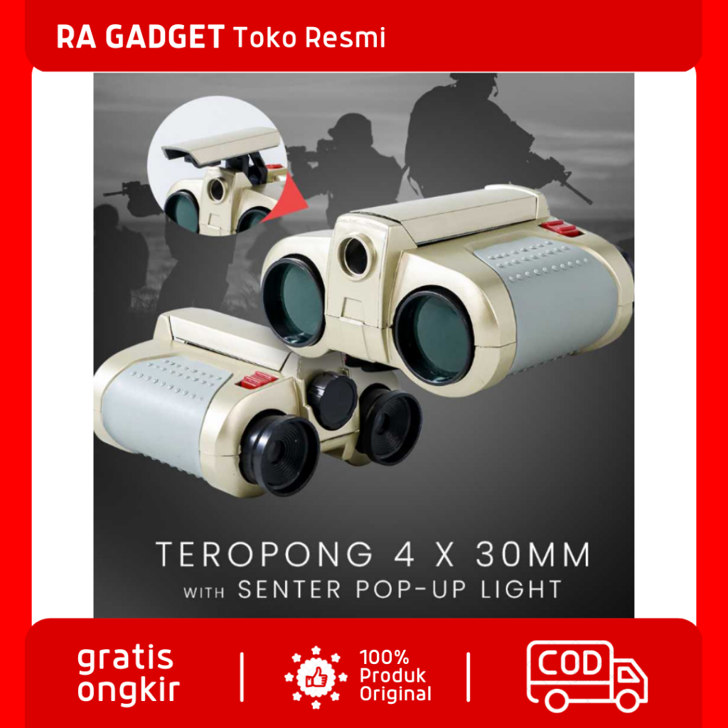 Jual Scope Teropong Binoculars with Senter Pop-Up Light 4 x 30mm ...