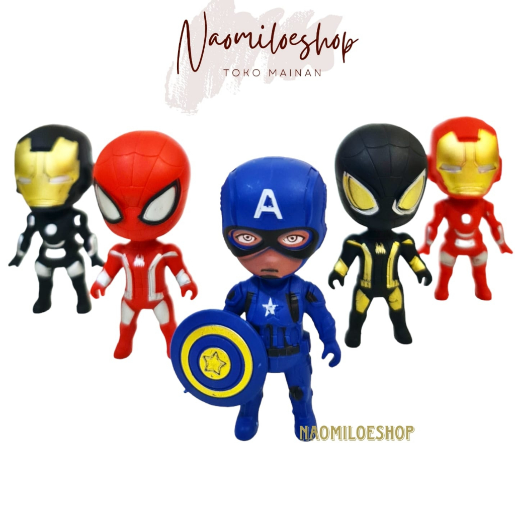 Jual AVENGERS MINI 5pcs Mainan Robot super hero - mainan mini captain ...