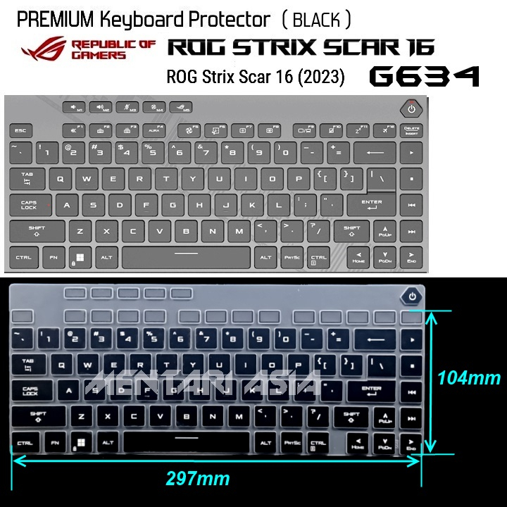 Jual Keyboard Protector ASUS ROG STRIX SCAR 16 G634 2023 - Premium ...