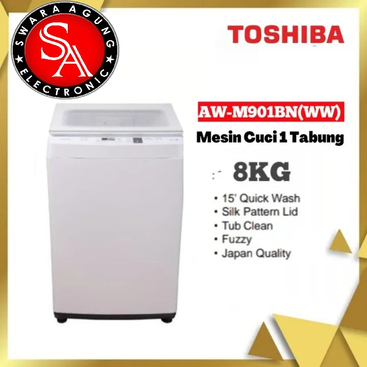 Jual Mesin Cuci Top Loading 8 Kg Toshiba Type: AW-M901BN(WW) Khusus ...