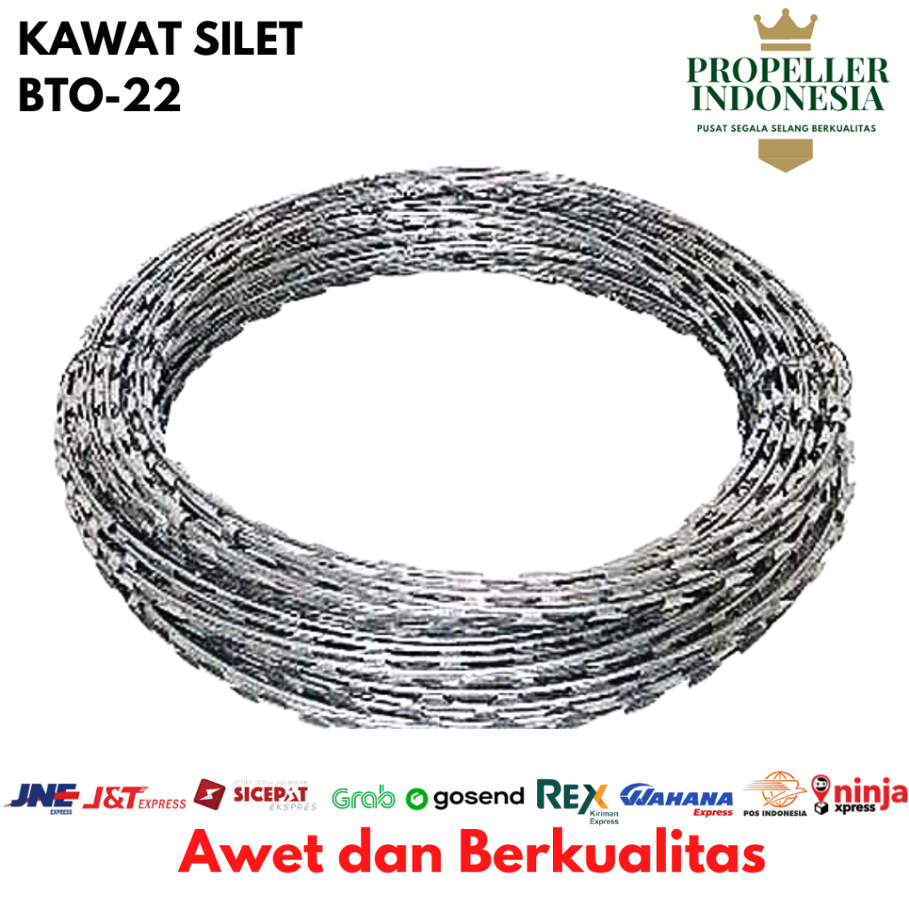 Jual Kawat Duri Silet Razor Wire BTO 22 Kawat Keamanan Kawat Anti ...