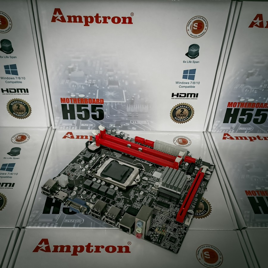 Jual mainboard motherboard intel amtron H55 soket 1156 | Shopee Indonesia