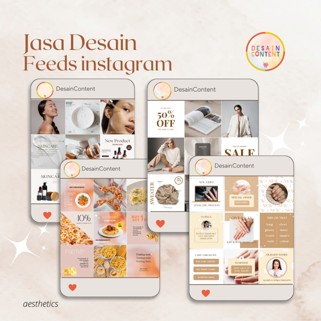 Jual Jasa Desain Feeds Instagram Post IG brand aesthetic design ...