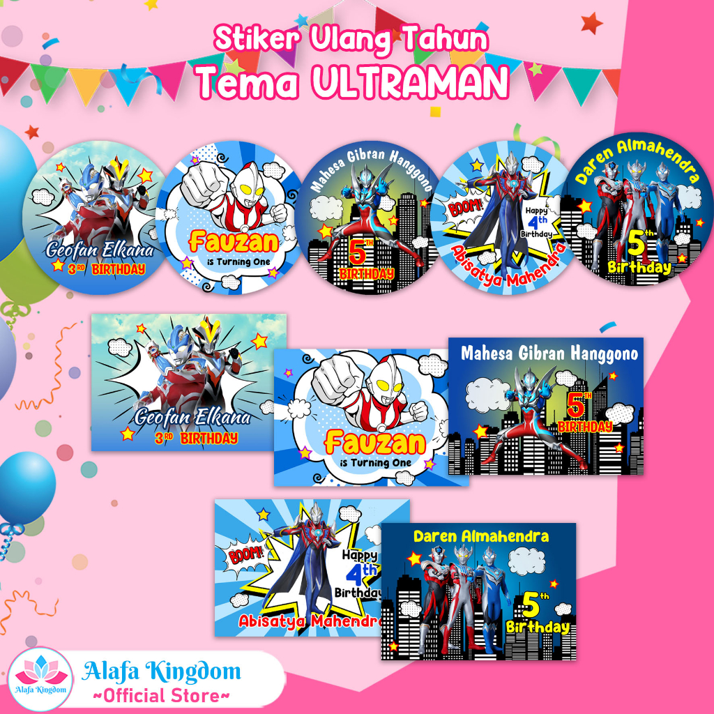 Jual [alafakingdom] Stiker Ulang Tahun ULTRAMAN | Stiker Label Ultah ...