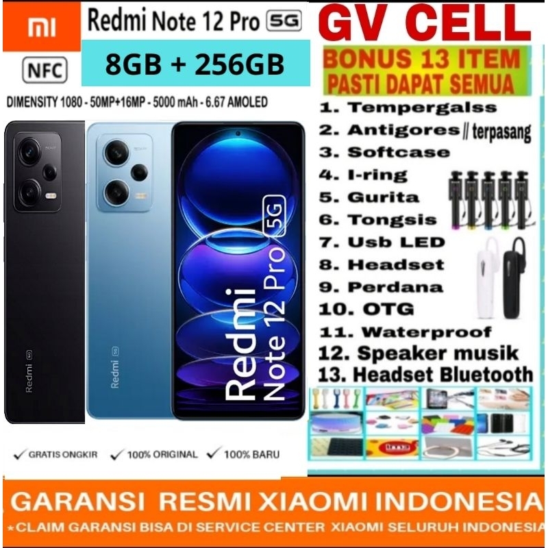 Jual XIAOMI REDMI NOTE 12 PRO 5G 8/256GB RAM 8GB ROM 256GB & NOTE 9PRO ...