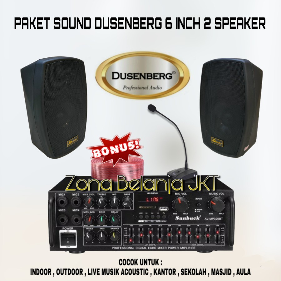Jual PAKET SOUND SYSTEM CAFE AULA DUSENBERG 6.5 INCH 2 SPEAKER ( SET 2 ...