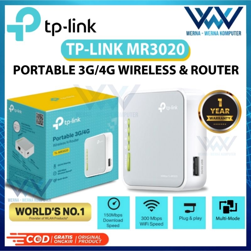 Jual TP-LINK TL-MR3020 Portable 3G / 4G Wireless & Router Garansi Resmi ...