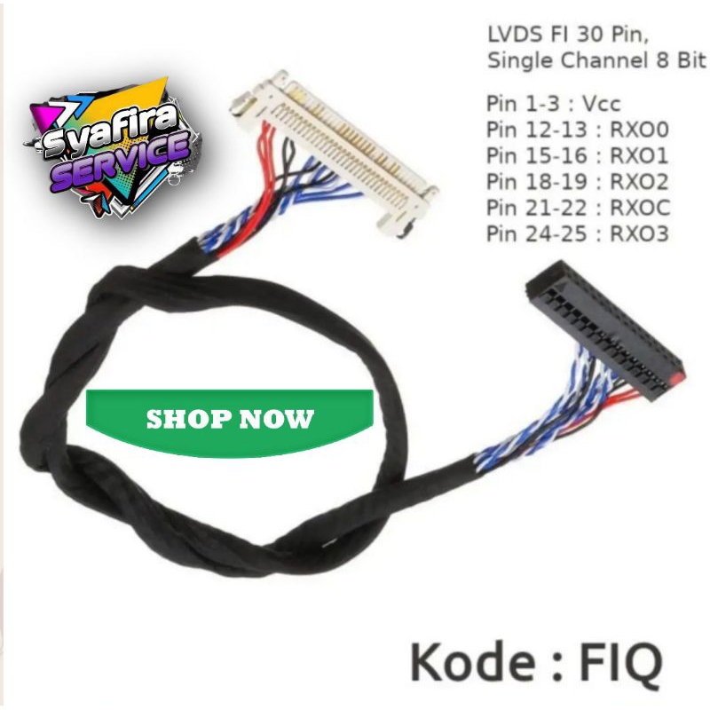 Jual LVDS 30 pin 1 chanel 8bit kiri dan kanan | Shopee Indonesia