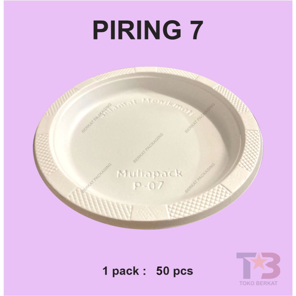Jual Piring Plastik merk Mulia Pack isi 50 pcs / Piring Plastik Tipe 7 ...