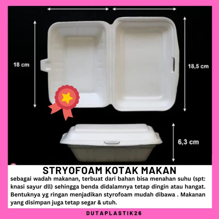 Jual Styrofoam Kotak Makan Kecil 13.5x18.5 | Shopee Indonesia