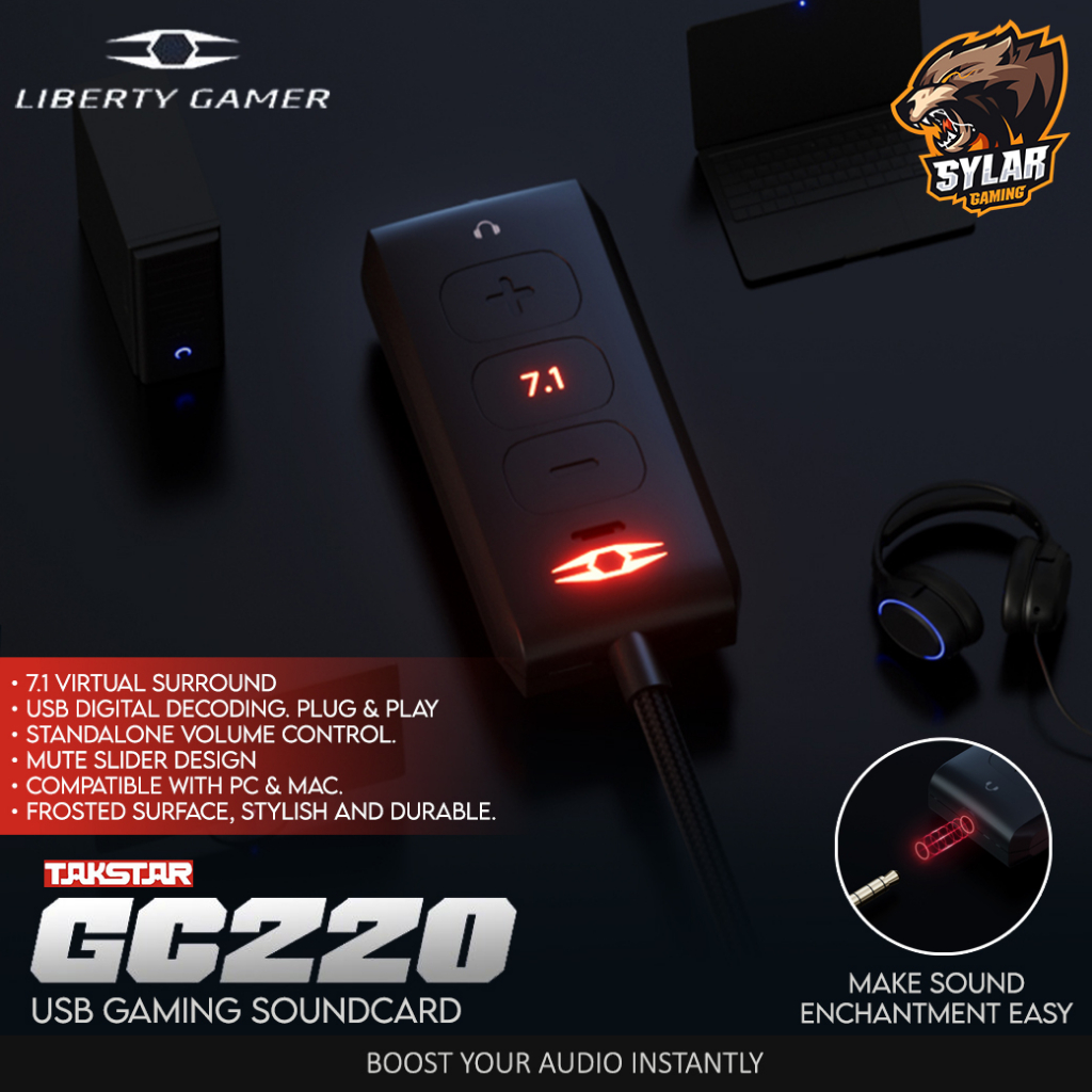 Jual Liberty Gamer GC220 USB Gaming Soundcard 7.1 by Takstar | Shopee ...