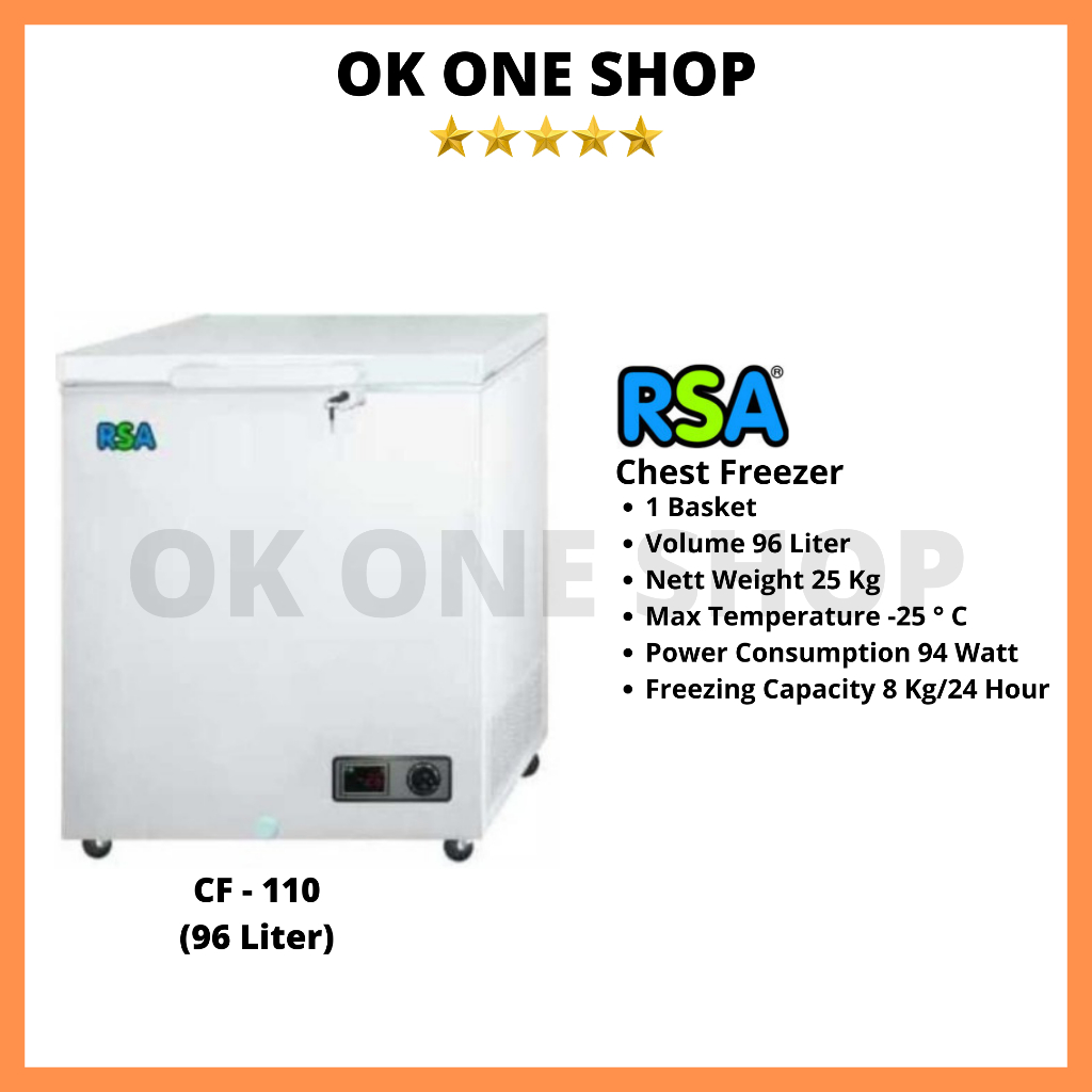 Jual RSA Chest Freezer CF-110 / CF110 (100 Liter) | Shopee Indonesia