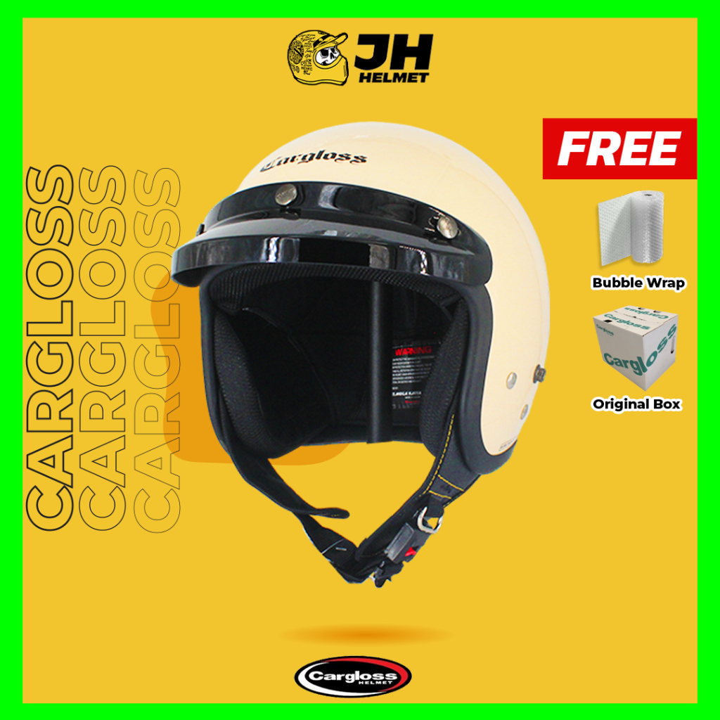 Jual Helm Cargloss Retro Original CFM Solid Cream Glossy | Avorio ...