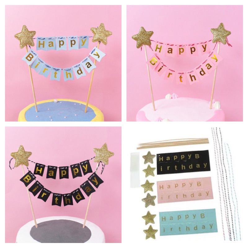 Jual TOPPER FLAG HAPPY BIRTHDAY BINTANG | Shopee Indonesia