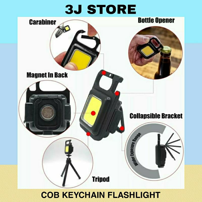 Jual MINI COB KEYCHAIN LAMPU SENTER LED PORTABLE LIGHT USB RECHARGER ...