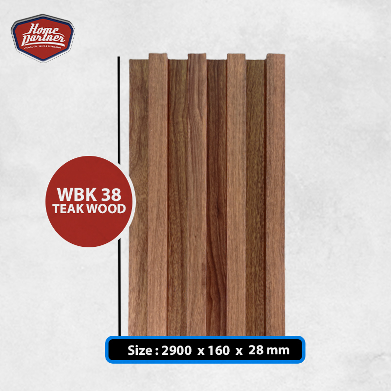 Jual WALL PANEL PVC / WALL PANEL WPC / WALL PANEL 3D WBK38-22 TEAK WOOD ...