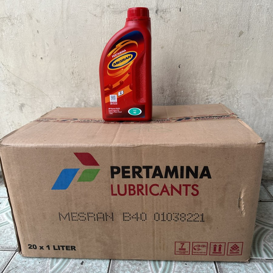 Jual 64 /DUS PERTAMINA MESRAN B40 B 40 1LITER ISI 20 OLI MOTOR OIL ...