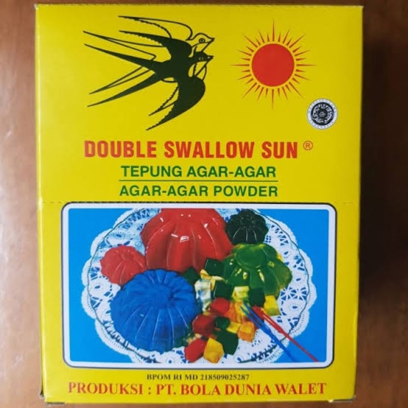 Jual 1 Box Agar Agar Swallow Sun Isi 12 / Agar agar double Swallow ...