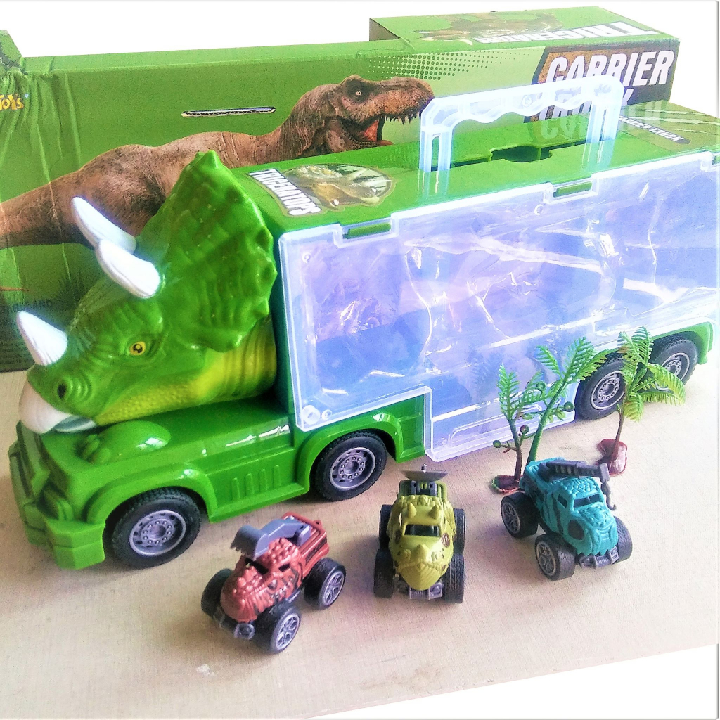 Jual MAINAN TRUK DINOSAURUS TRAILER ISI 3 MOBIL DINO BADAK TRICERATOPS ...