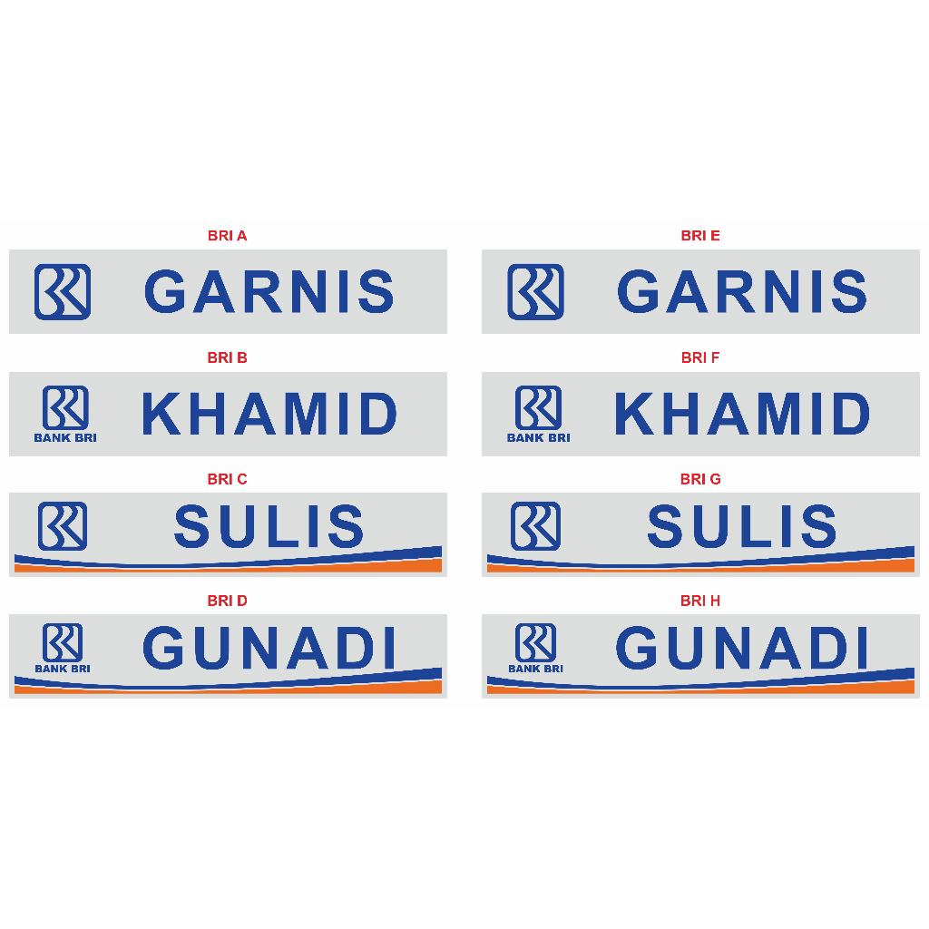 Jual Plat Nama Meja / Name Desk 1 Sisi 25cm Bank BRI Tanpa Holder ...