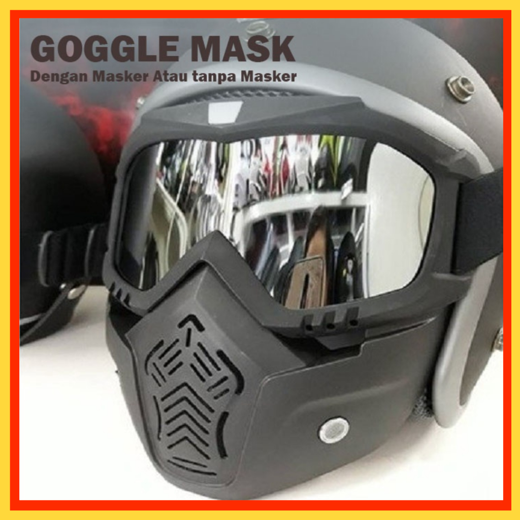 Jual BOLLFO GOGGLES Kacamata Goggle + Masker Motor Helm Bogo SKI Mask ...