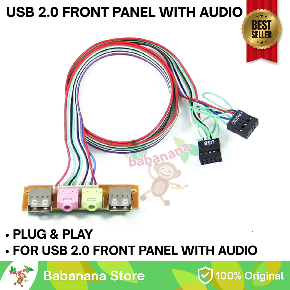 Jual USB Front Panel 9 Pin with Audio PC Splitter Microphone Case Casing Extension Speaker ...